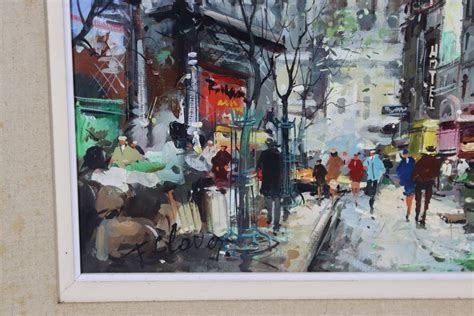 Proantic François Claver 1918 1961 Hst Street View In Paris Tw