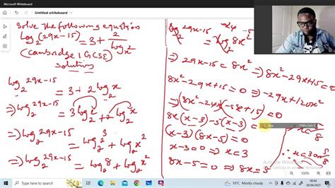 Equation With Logarithm Youtube