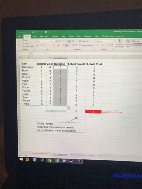 Solved Question 2 Discrete Variable Optimization