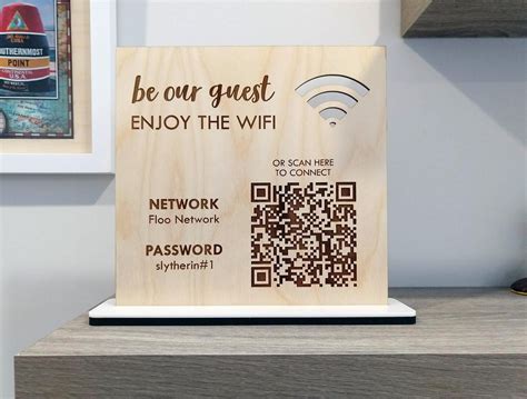 Wood Wifi Password Sign Personalized Qr Code Wifi Network Etsy Artofit