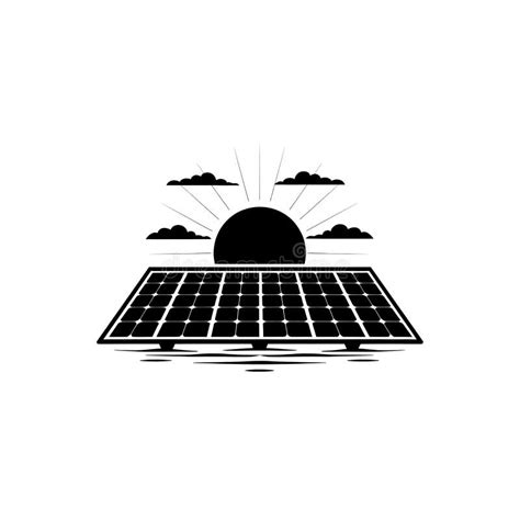 Solar Energy Icon With Sun And Solar Panels Clean And Sustainable Energy Concept Stock
