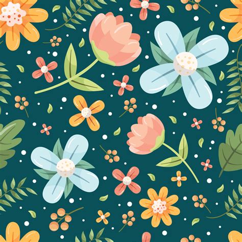 Cute Floral Seamless Pattern Background 14917337 Vector Art At Vecteezy
