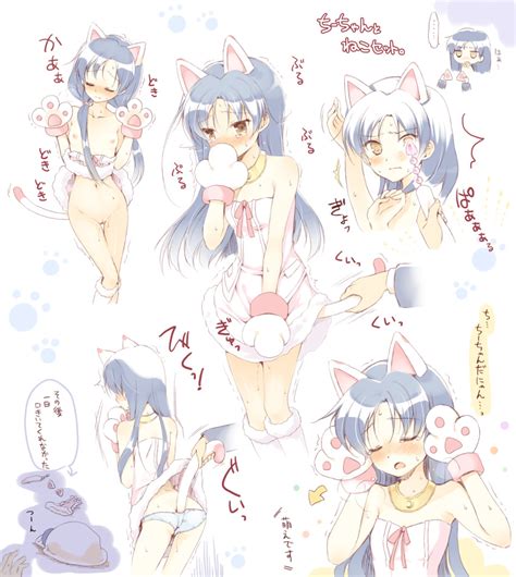 Rule 34 Animal Ears Blue Hair Blush Buttplug Tail Cat Ears Cat Tail