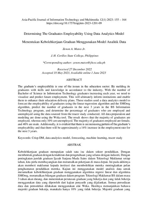 Pdf Determining The Graduates Employability Using Data Analytics