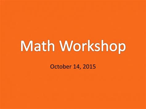 Ppt Grade 3 Math Workshop Multiplication Division Fractions And