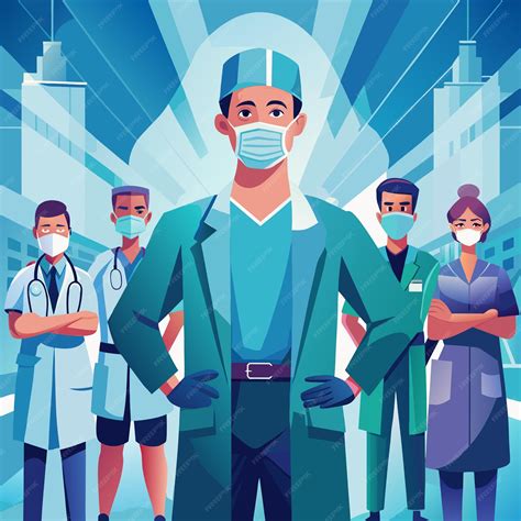 Premium Vector Cartoon Male Full Body Team Doctor Team Vector