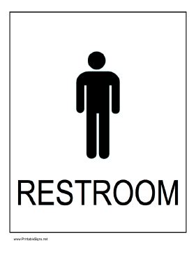 Printable Mens Restroom Sign