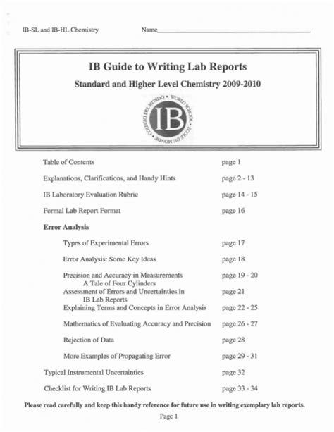 7 Ib Physics Lab Report Template Example Tacitproject