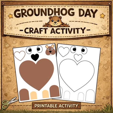 Groundhog Day Craft Activity Cut And Paste Printable February Classroom