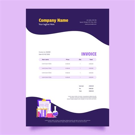 Free Vector Science Research Invoice Template