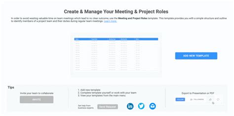 Meeting And Project Roles Template Six Sigma Software Online Tools