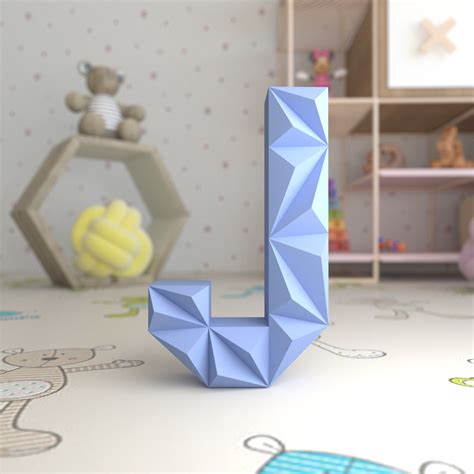J Low Poly Papercraft Letter Alphabet J 3d 3d Lyric T