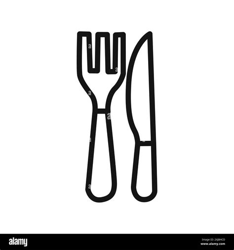 Cutlery Icon Linear Vector Graphics Sign Or Symbol Set For Web App Ui Stock Vector Image And Art