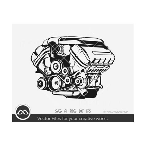 Truck Engine Svg Illustration Car Engine Svg Engine Png Inspire Uplift