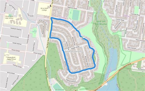 Revesby Heights In New South Wales Walking Map