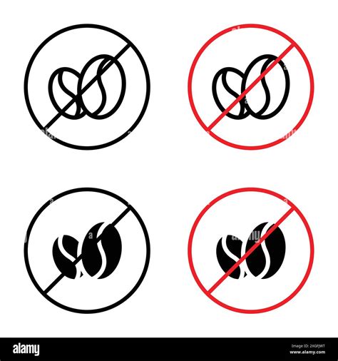 Caffeine Free Icon Vector Logo Set Collection For Web App Ui Stock