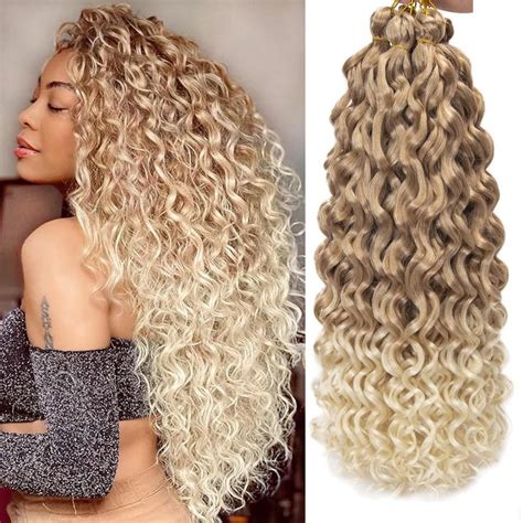 Ocean Wave Crochet Hair Blonde Deep Wave Curly Crochet Hair For Women