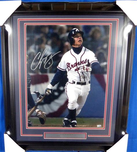 Chipper Jones Signed Picture Framed 16x20 Holo 130281 Autographed Mlb Photos At Amazons