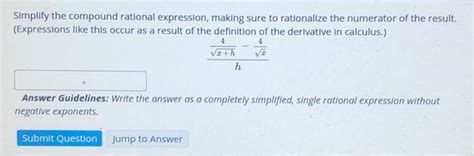 Solved Simplify The Compound Rational Expression Making