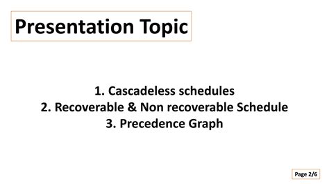 Recovarable Schedule Cascade Less Schedule Ppt