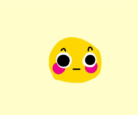 Blushing Emoji But With Dilated Pupils Drawception