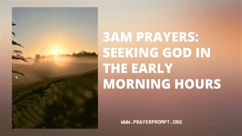 3am Prayers Seeking God In The Early Morning Hours