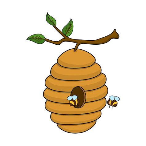 Simple Cartoon Beehive Drawing