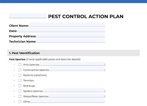 Pest Control Action Plan Template Free Pdf Download Fieldroutes