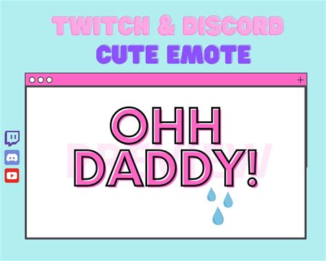 Ohh Daddy Pink Cute Twitchdiscord Emote Etsy