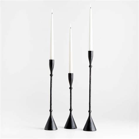 Ferric Black Metal Taper Candle Holders Set Of 3 Reviews Crate