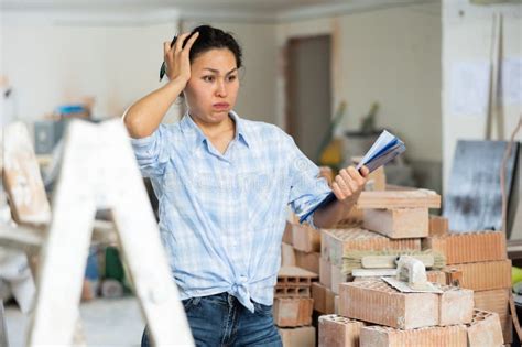 Portrait Of An Emotional Woman Who Saw An Error In The Documentation