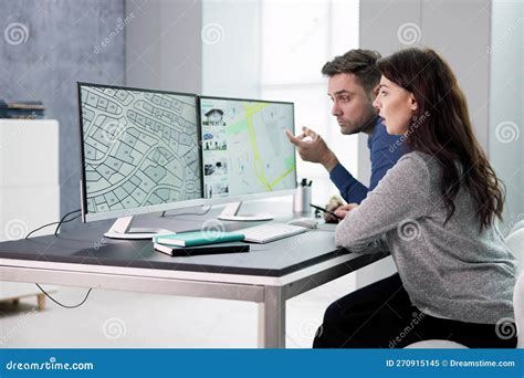 Developer Looking At Land Plot Map Stock Image Image Of Cadastre Line 270915145