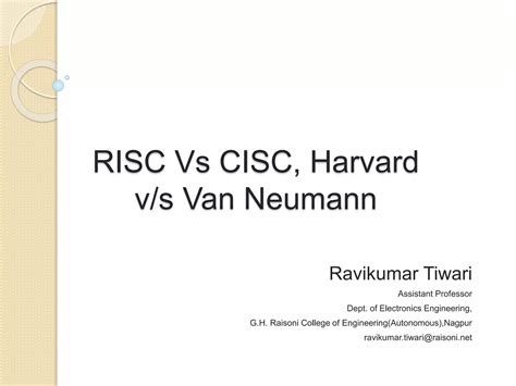 Risc Vs Cisc Harvard Vs Van Neumann Pptx Risc Vs Cisc Harvard Vs Van Neumann Pptx
