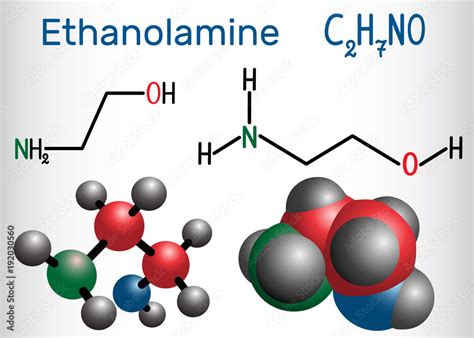 Ethanolamine Eta Or Mea Molecule It Is A Primary Amine And A
