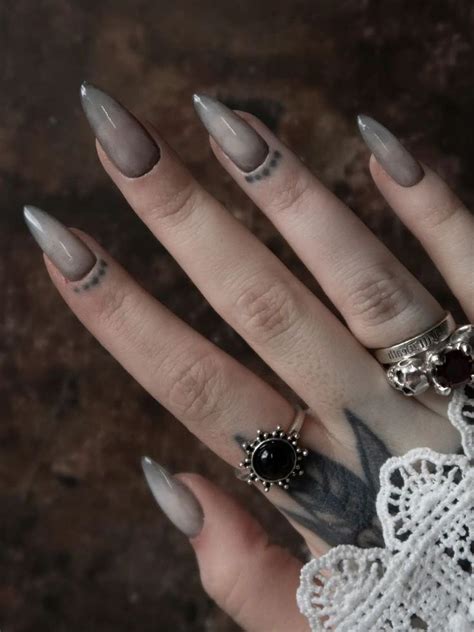 Gothic Nails Sheer Black Marble Nails Punk Nails Grunge Nails Dope