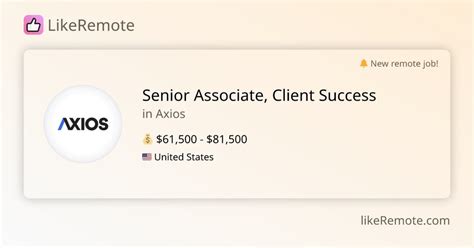 📩 Senior Associate Client Success At 🏢 Axios Salary 💰61500