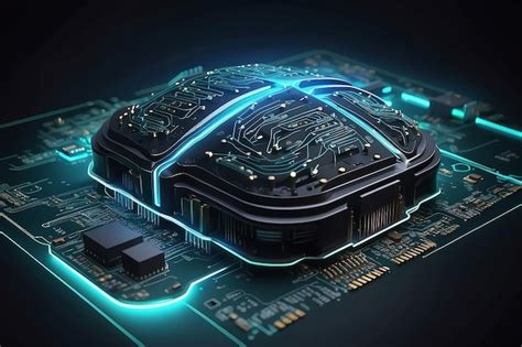premium photo artificial cyber brain for neural networks design