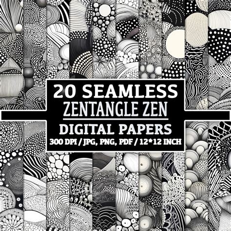 20 Seamless Zentangle Zen Patterns Intricate And Relaxing Digital