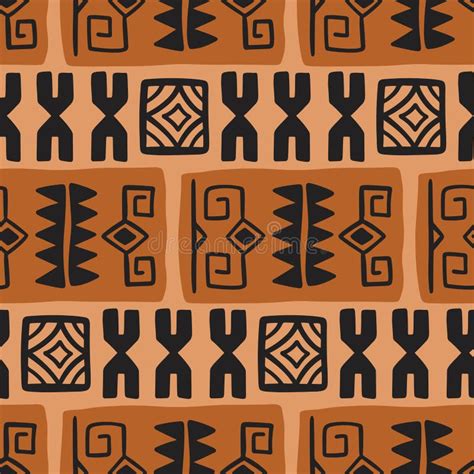 Polynesian Hawaiian Tapa Ethnic Seamless Pattern Stock Illustration