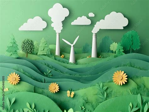 Corporate Paper Chart Detailing Carbon Emission Reduction Strategies