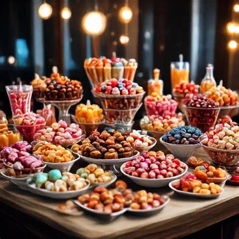 A Table Full Of Different Kinds Of Candy And Candy Premium Ai Generated Image