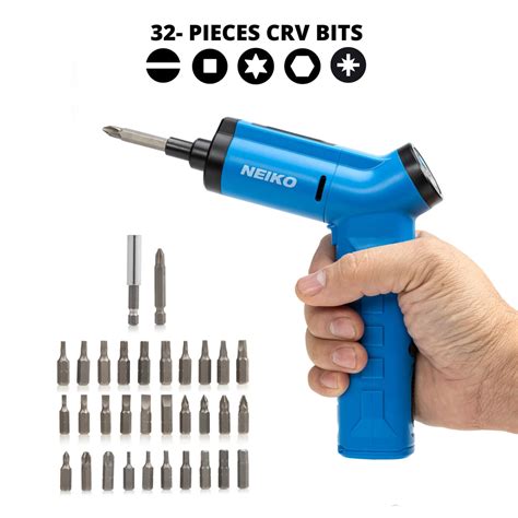 Neiko 10580a Electric Screwdriver 34pc Rechargeable Cordless Screwdri