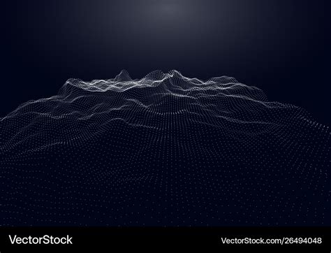 Digital Particle Flow Landscape Royalty Free Vector Image