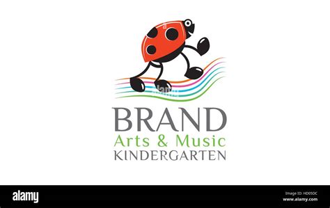 Ladybug Vector Logo Template For Art And Music Kindergarten Stock