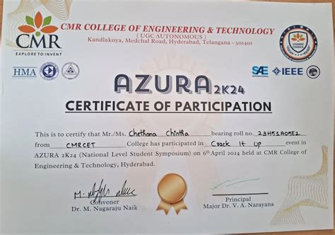 Chethana Chintha On Linkedin Azura2k24 Learningexperience Cmrcet