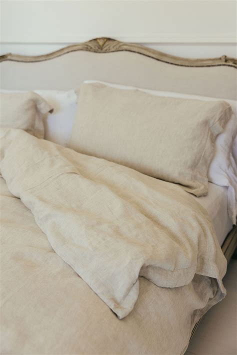 Natural Linen Duvet Cover Plain With Flange Masquerade