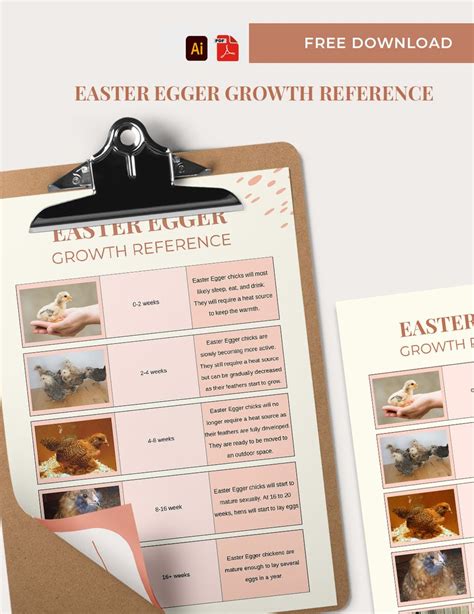 Easter Egger Growth Chart In Illustrator Pdf Download