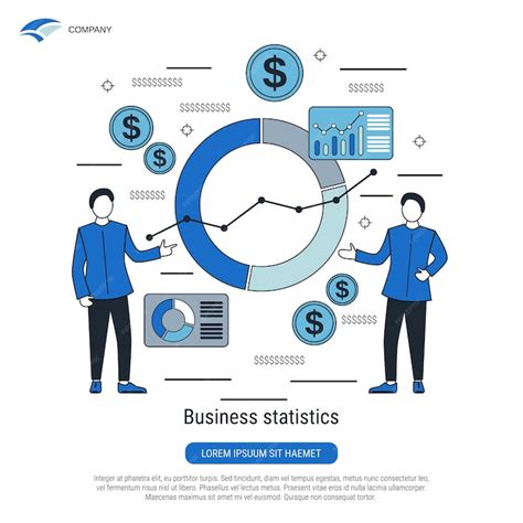 Premium Vector Business Statistics Flat Contour Style Vector Concept