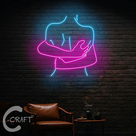 C Craft Sexy Couple Cuddling Neon Led Light Up 20 Inch For Bedroom