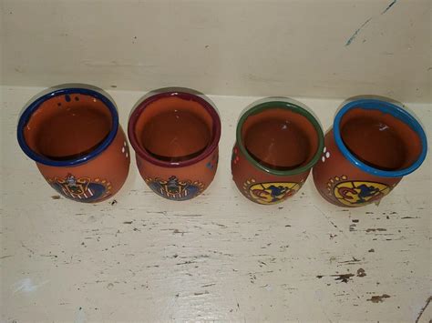 Authentic Jarritoscantaritos De Barro Chivas And America Clay Cups 3928837558